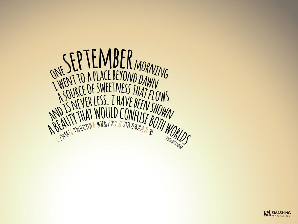 Desktop Wallpaper Calendars: September 2013 — Smashing Magazine
